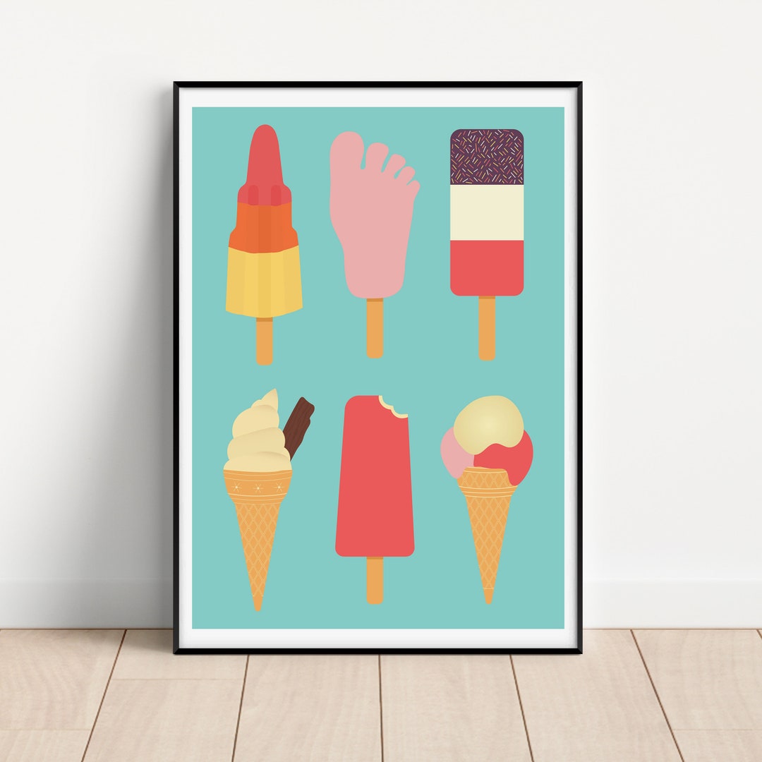 Ices Illustration - Unframed Print - Ice Cream - A5 to A0 Sizes - Etsy