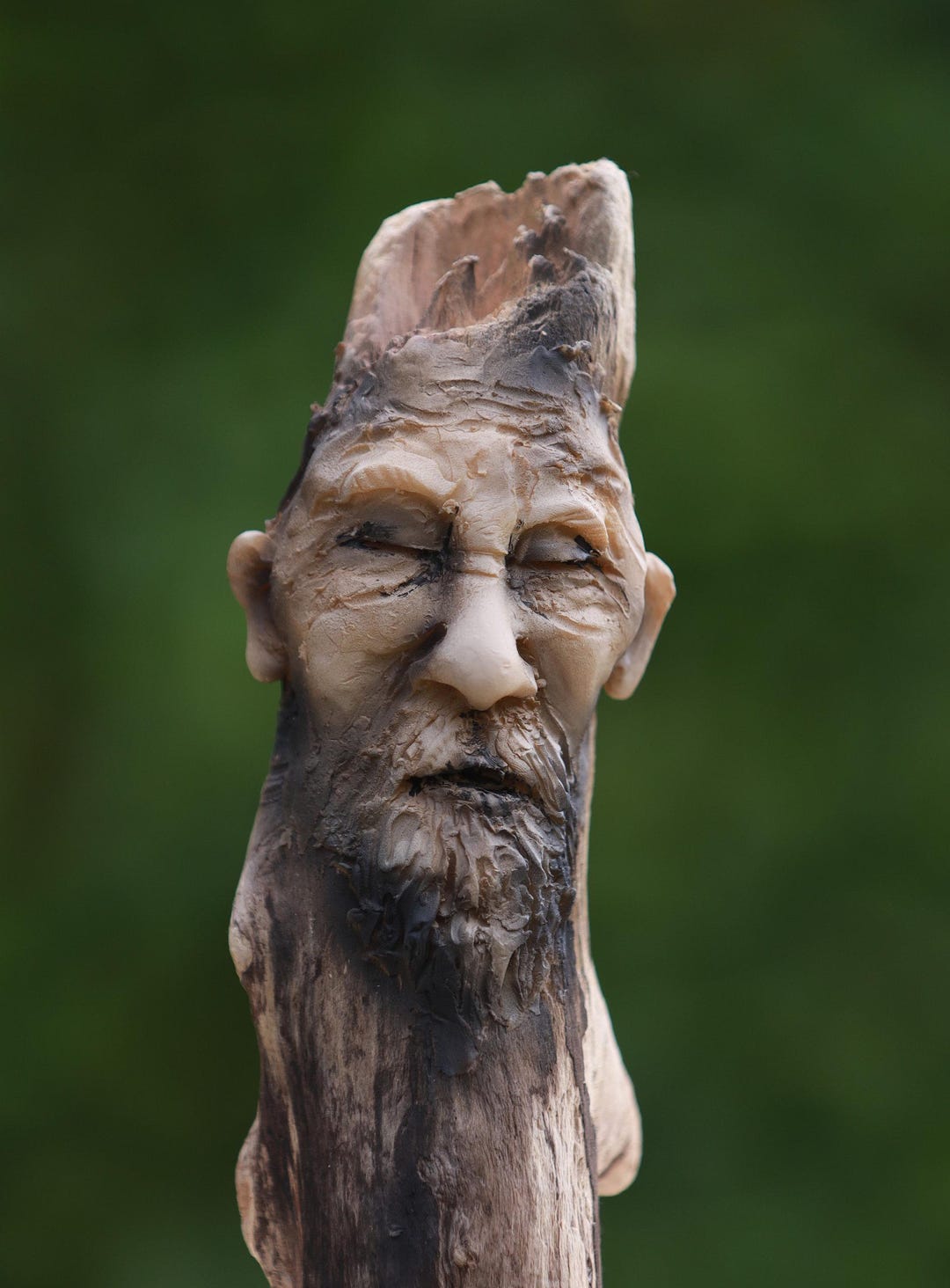 Old Sage Talking Stick, Tree Spirit, Shaman Wand, Shaman Tool, Wiccan ...