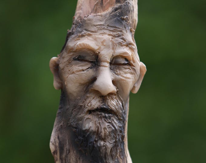 Old Sage Talking Stick, Tree Spirit, Shaman Wand, Shaman Tool, Wiccan ...