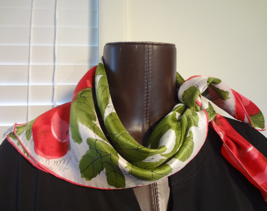 Vera Neumann Ladybug Scarf With Strawberries in Rayon and Silk - Etsy