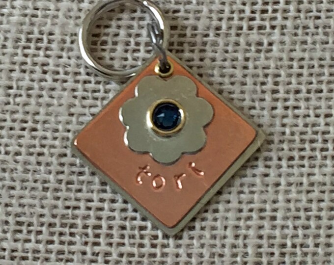 Personalized Pet ID Tag, Daisy Flower, Swarovski Crystal, Dog Tag, Cat ...