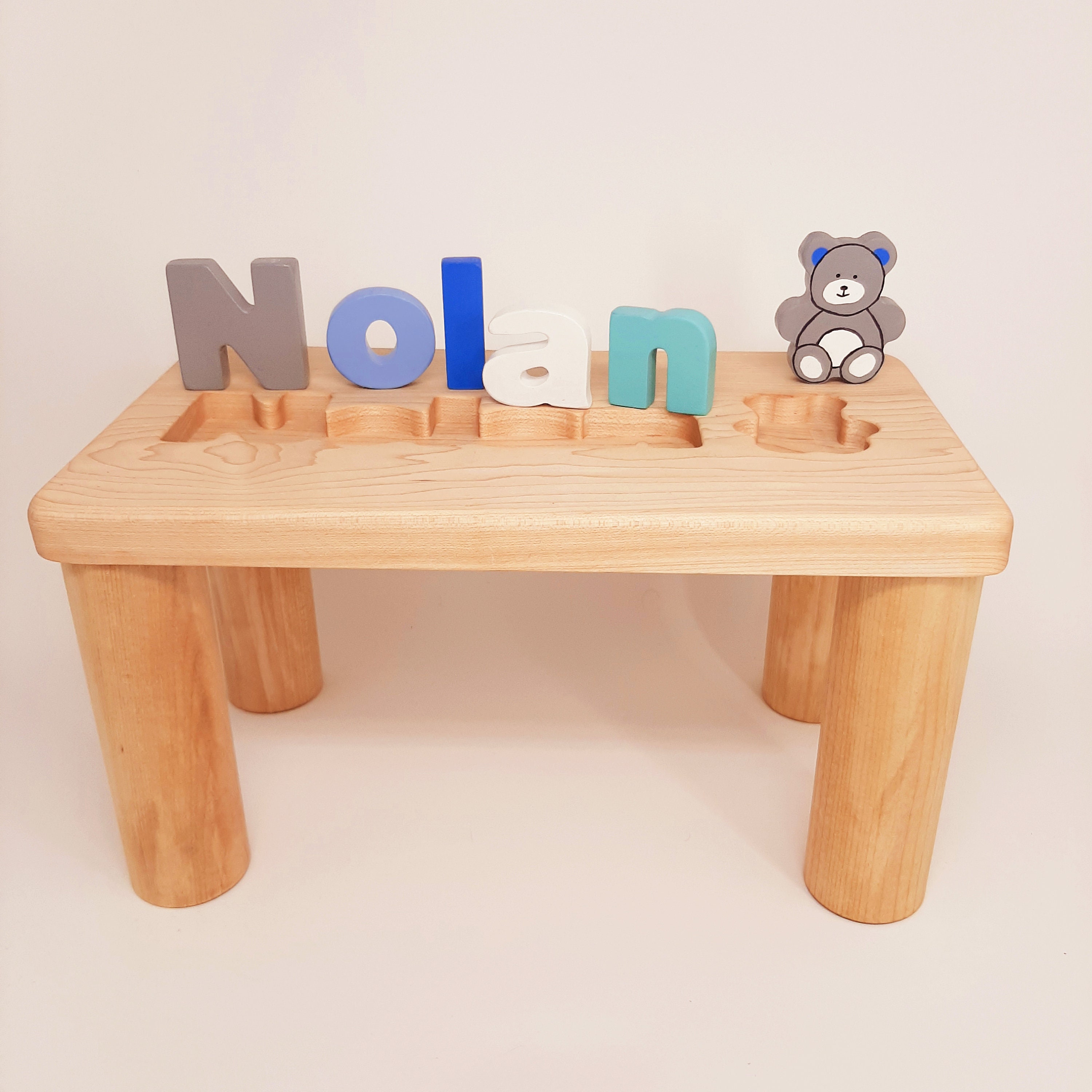 Kids Name Puzzle Bench Personalized Puzzle Name Bench Wooden | Etsy
