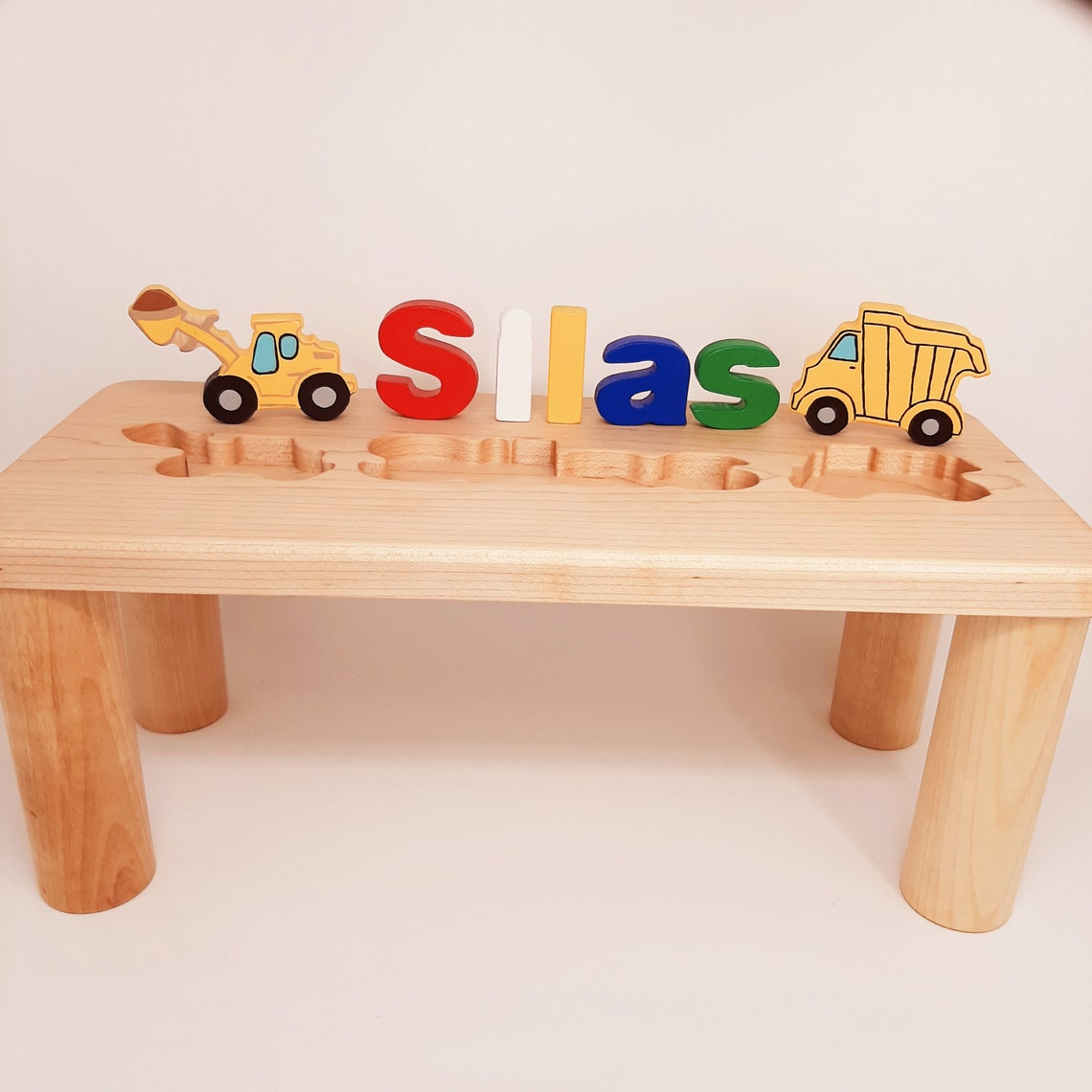 Wooden Name Puzzle Bench Personalized Kids Puzzle Name Bench - Etsy ...