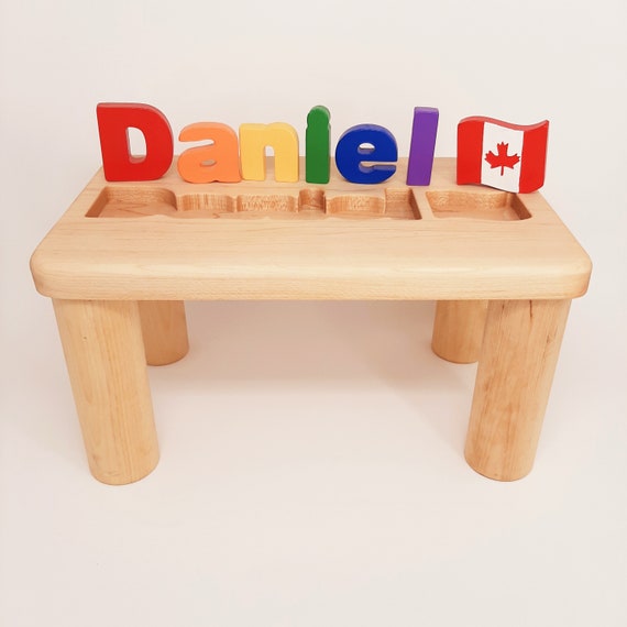 official store sale Wooden Name Puzzle Bench, Personalized Kids Puzzle ...
