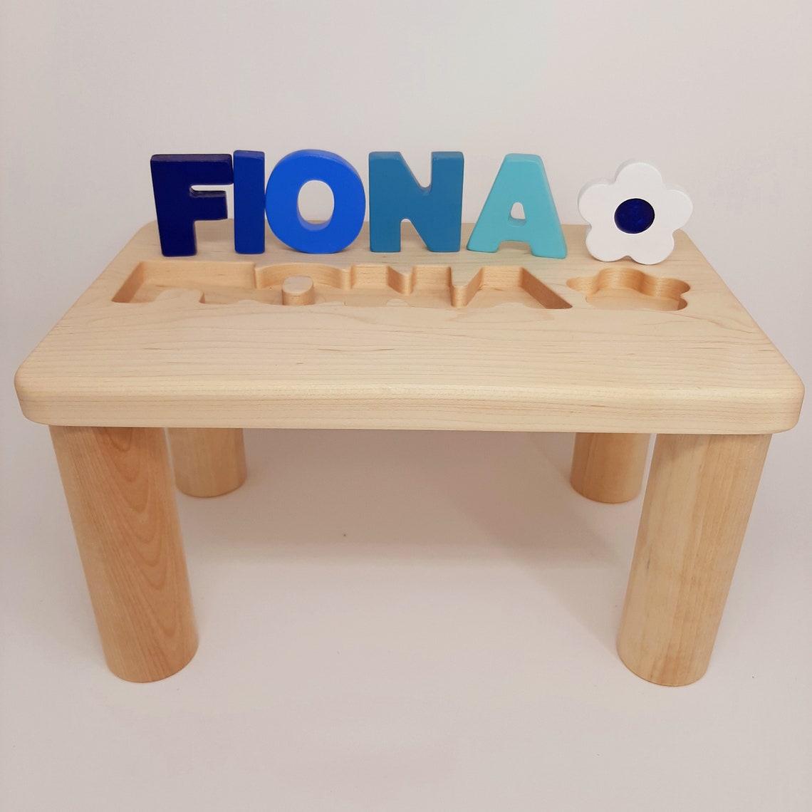 Wooden Name Puzzle Bench Personalized Kids Puzzle Name Bench | Etsy