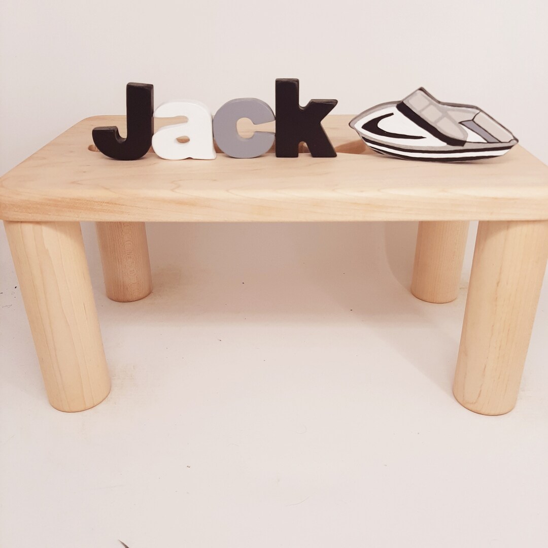 Girls Puzzle Name Bench, Wood Kids Bench Name, Maple Name Puzzle Bench ...