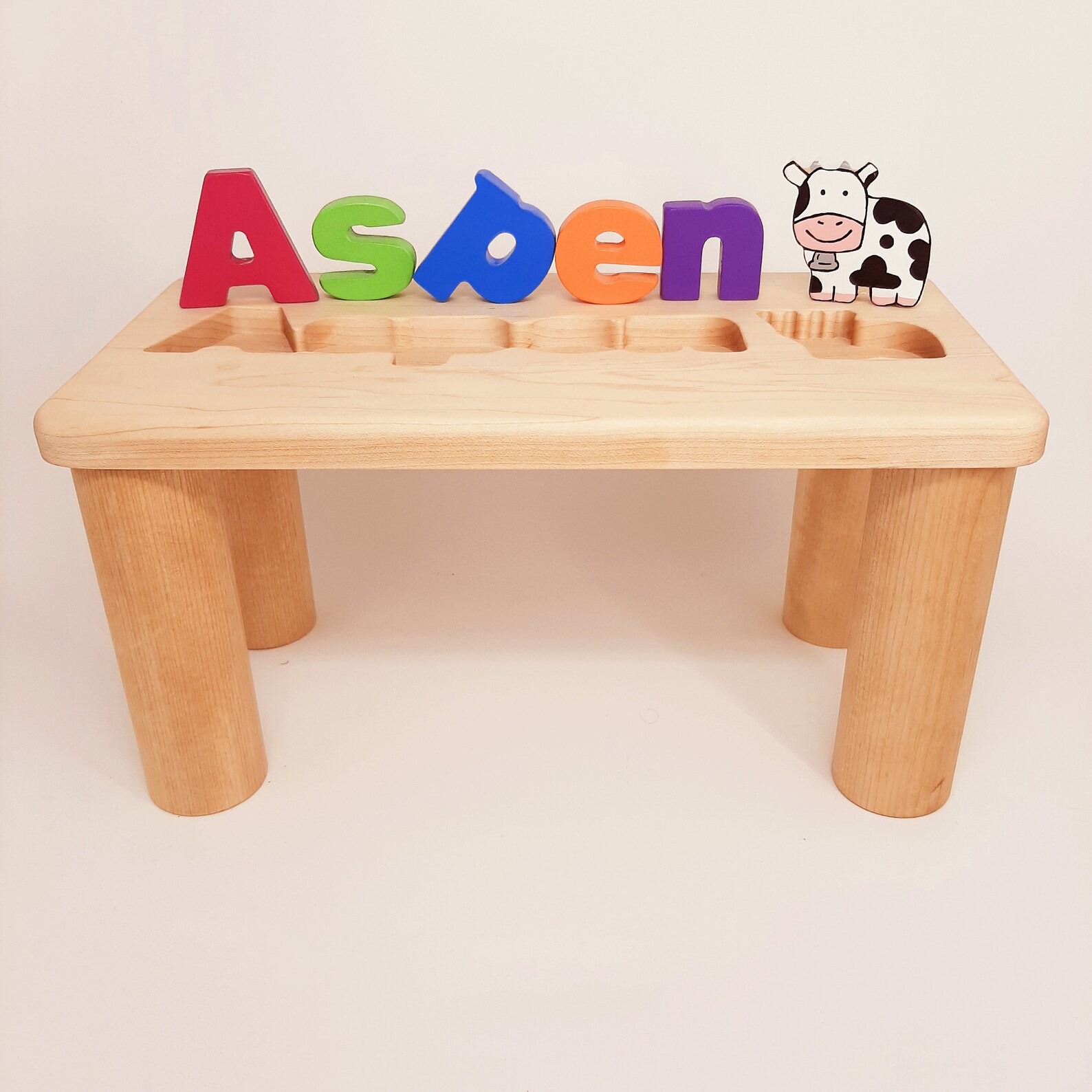 Wooden Name Puzzle Bench Personalized Kids Puzzle Name Bench | Etsy