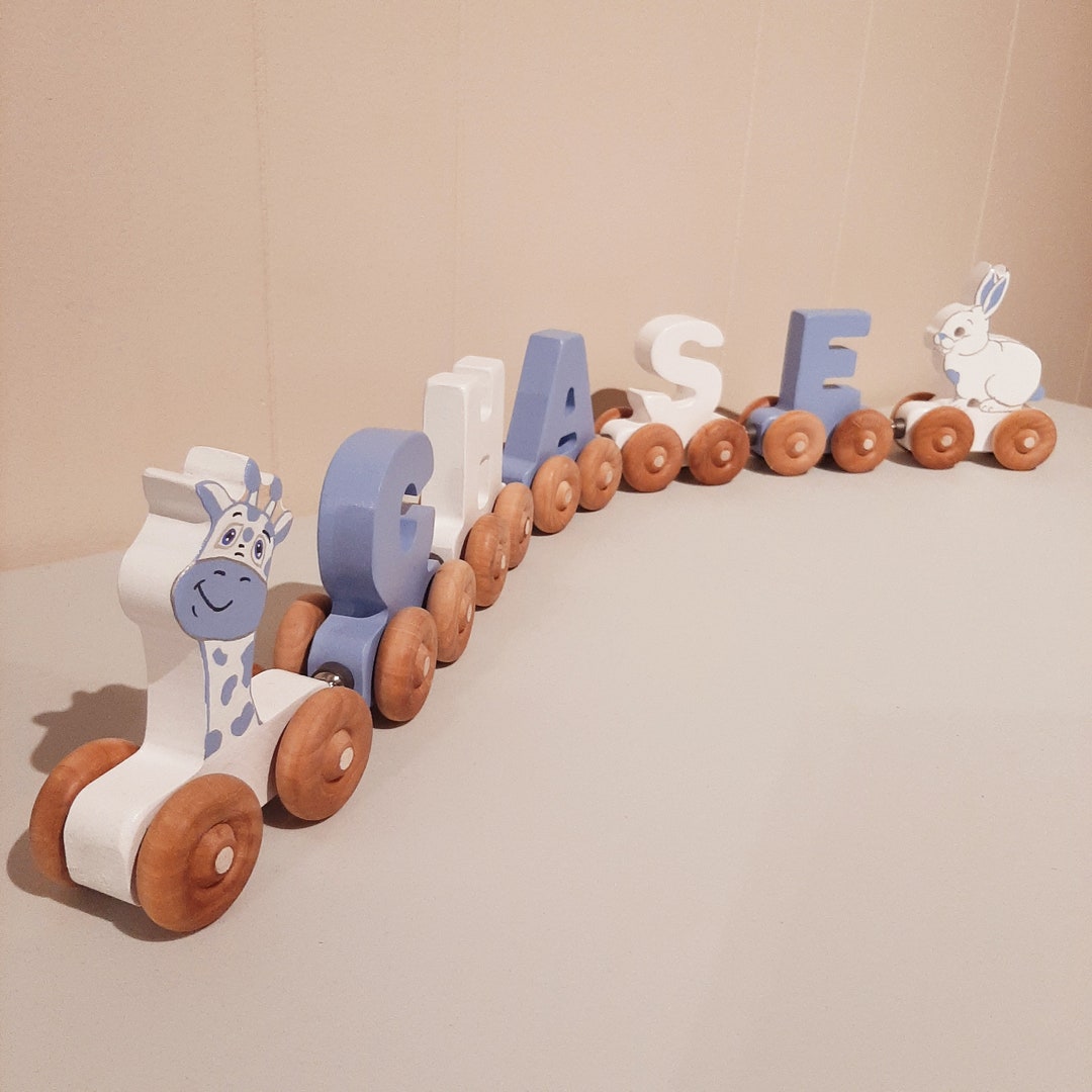 Personalised Wooden Magnetic Train,letter Train, Wooden Train, Toy ...