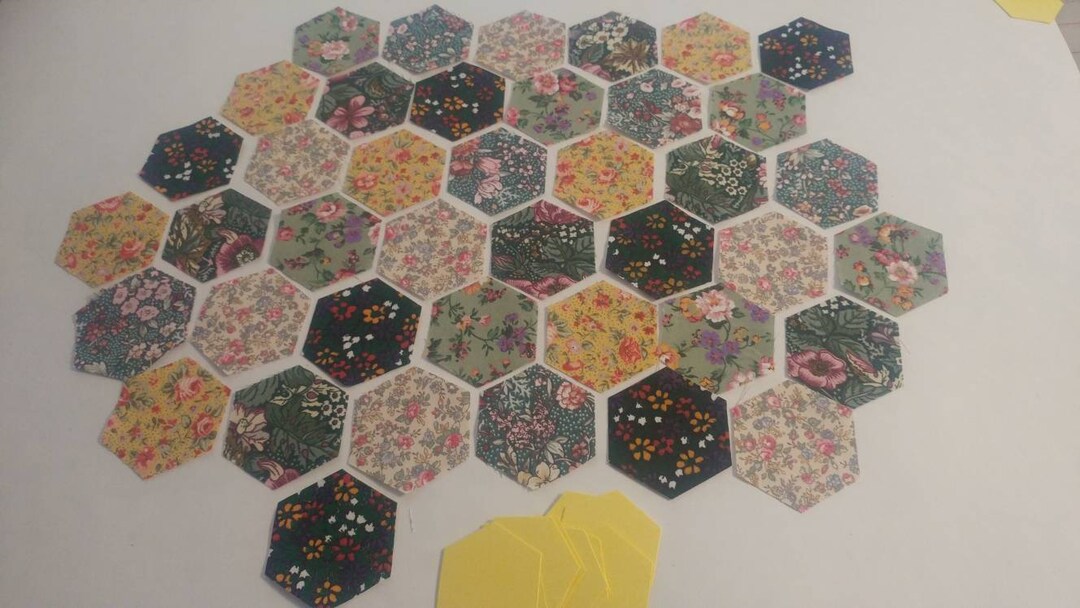 Pre Cut, Hexagon,hexie, 1 Finished Size. EPP. Card Templates Included ...