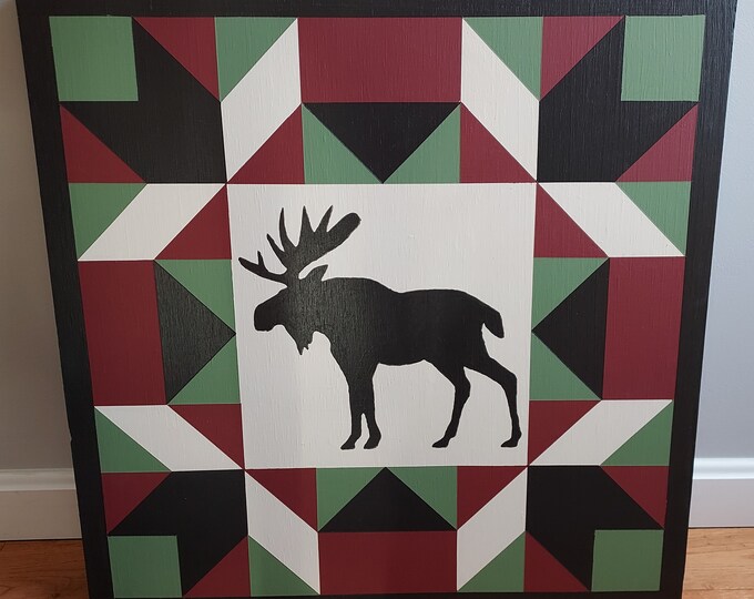 Barn Quilt, Moose Barn Quilt, Outdoor Quilt, Home Decor ,wall Art, Hand ...