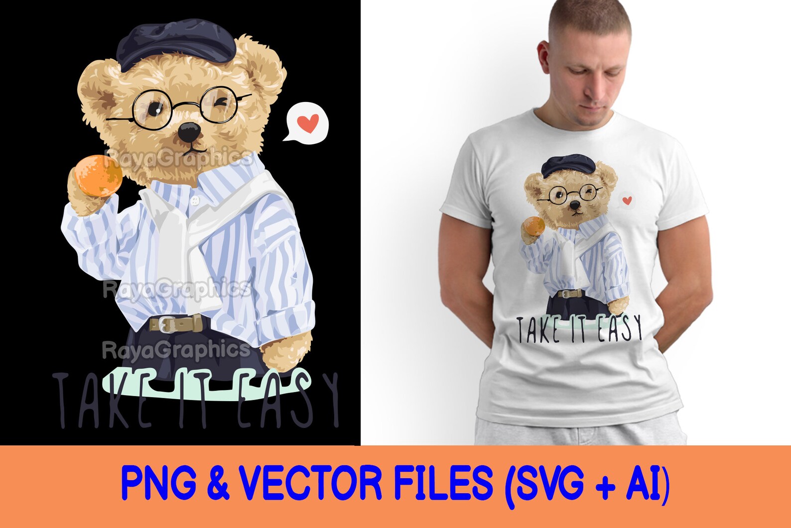 Teddy Bear - Take It Easy: Digital Download Design in SVG,PNG,AI ...