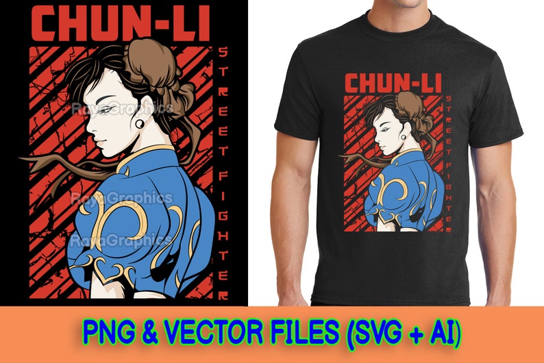Chun-li : Digital Download Design in SVG,PNG,AI Formats - Etsy