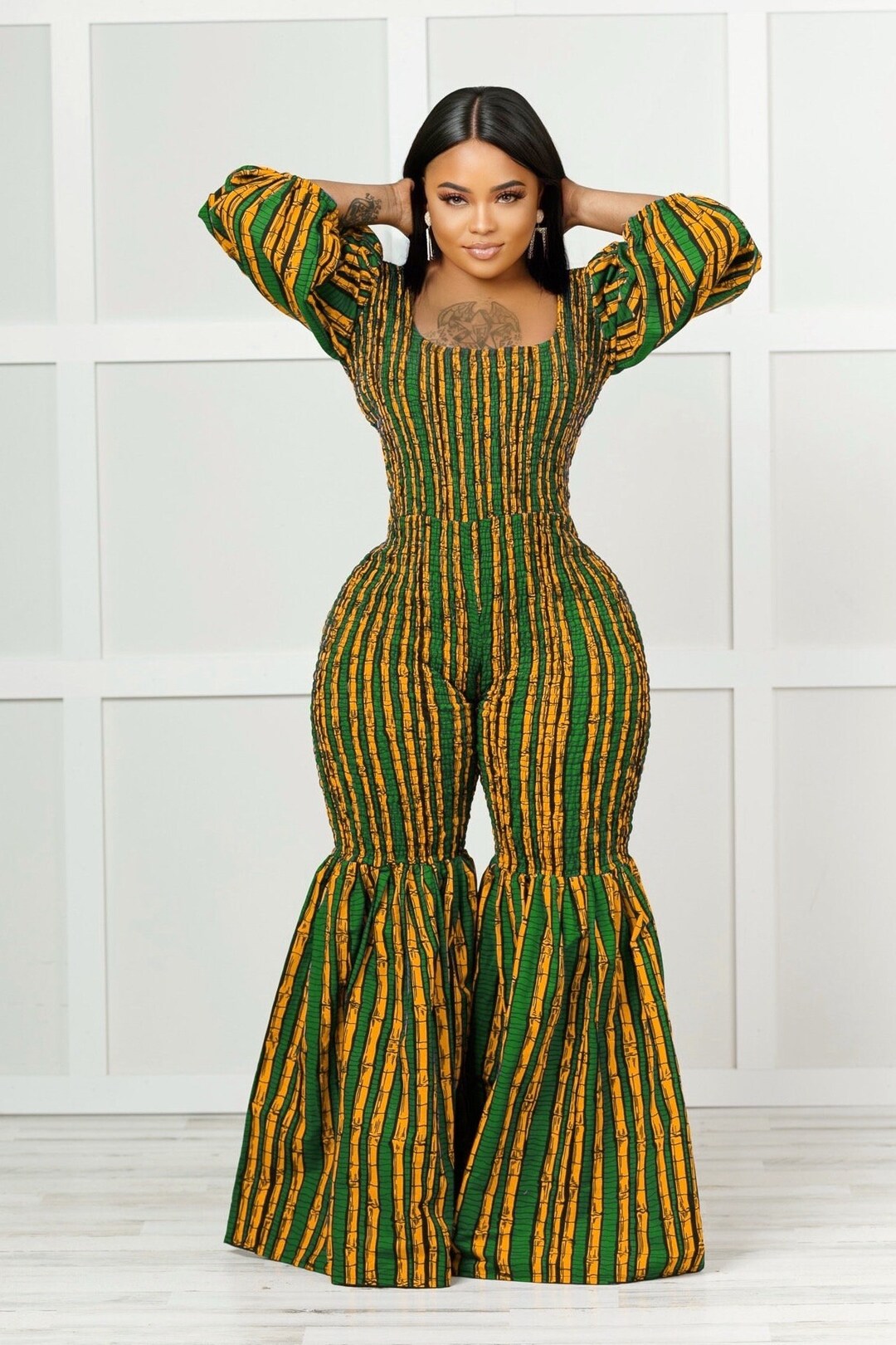 African Jumpsuit | Green Jumpsuit | African Print Jumpsuit | African ...