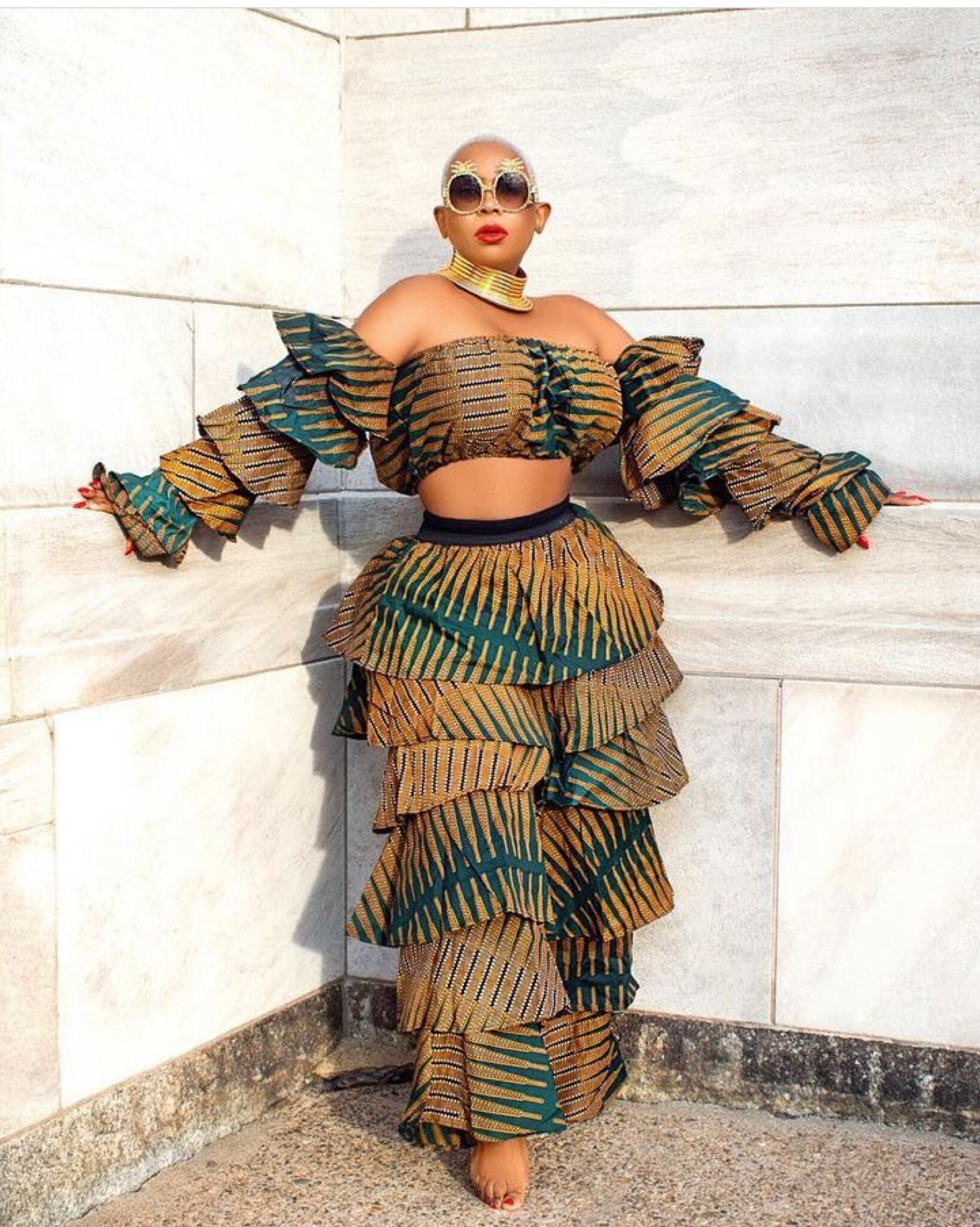 Green Ashanti Ankara Print Set | Ankara Two Piece | Ankara Crop Top ...