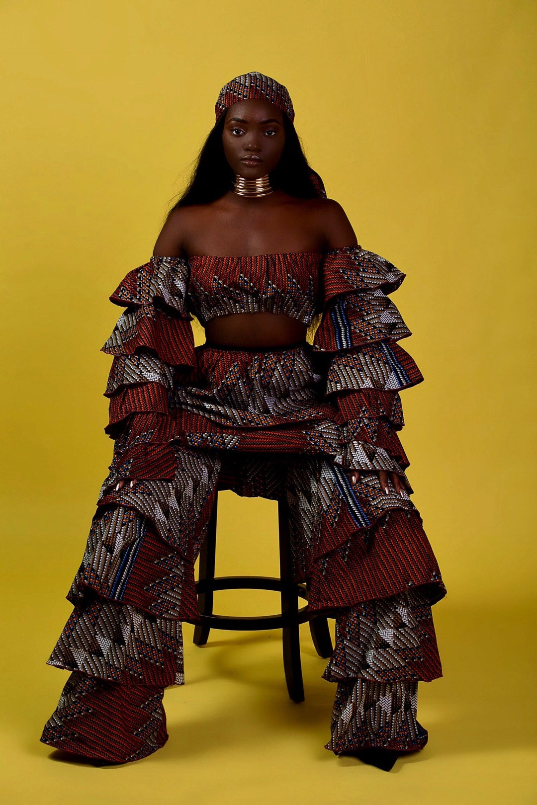 Brown Ashanti Ankara Print Set | Ankara Two Piece | Ankara Crop Top ...