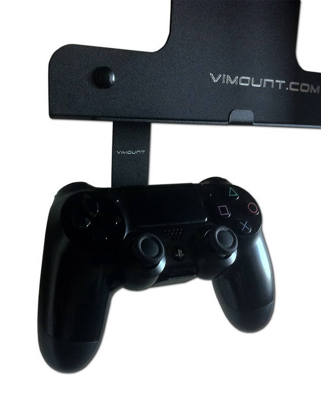 Playstation 4 SLIM + 2pcs Controller Wall Mount PS4 Black Metal Holder ...