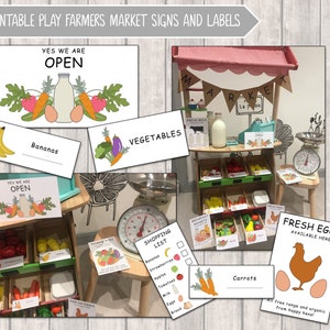 Printable Farmers Market Pretend Play Signs, Labels, Shopping List ...