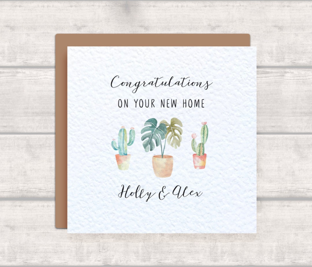 Personalised New Home Card for Plant Lovers Monstera Cheeseplant ...