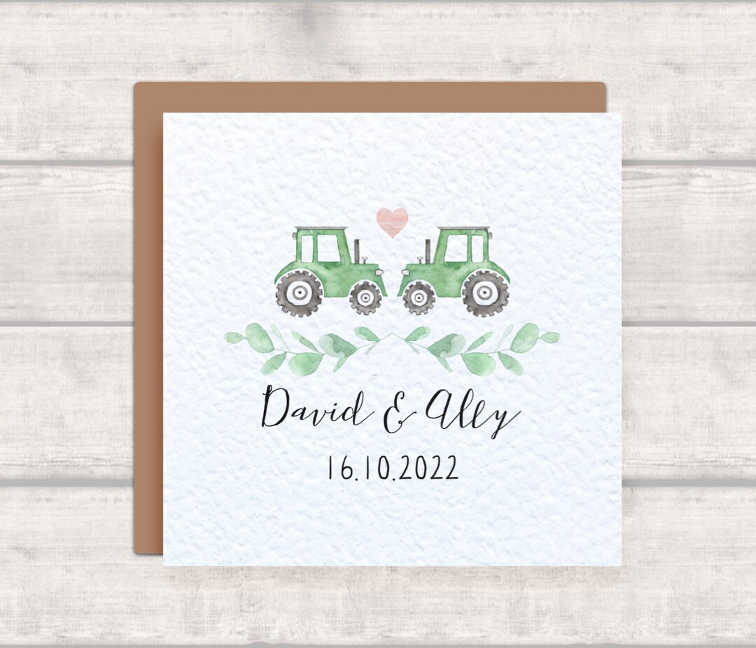 Personalised Tractor Wedding Card Farming Farmer Wedding - Etsy