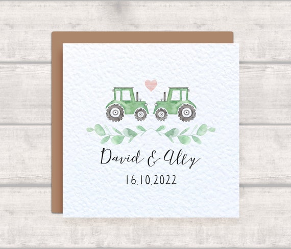 Personalised Tractor Wedding Card Farming Farmer Wedding - Etsy