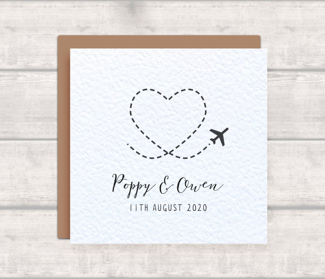 Personalised Destination Wedding Card - Aeroplane Plane Wedding ...