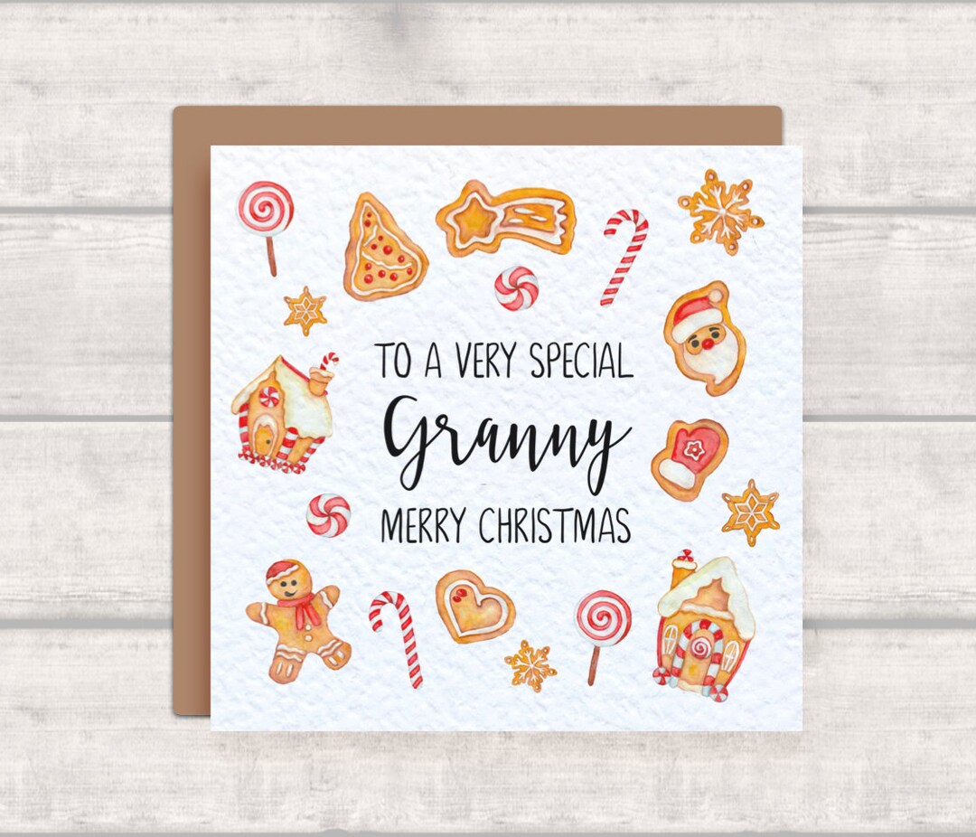 Granny Christmas Card With Baking Gingerbread Theme to A Very Special ...