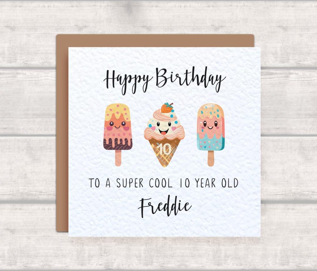Super Cool 10 Year Old 10th Birthday Card for Boy/girl, Personalised ...
