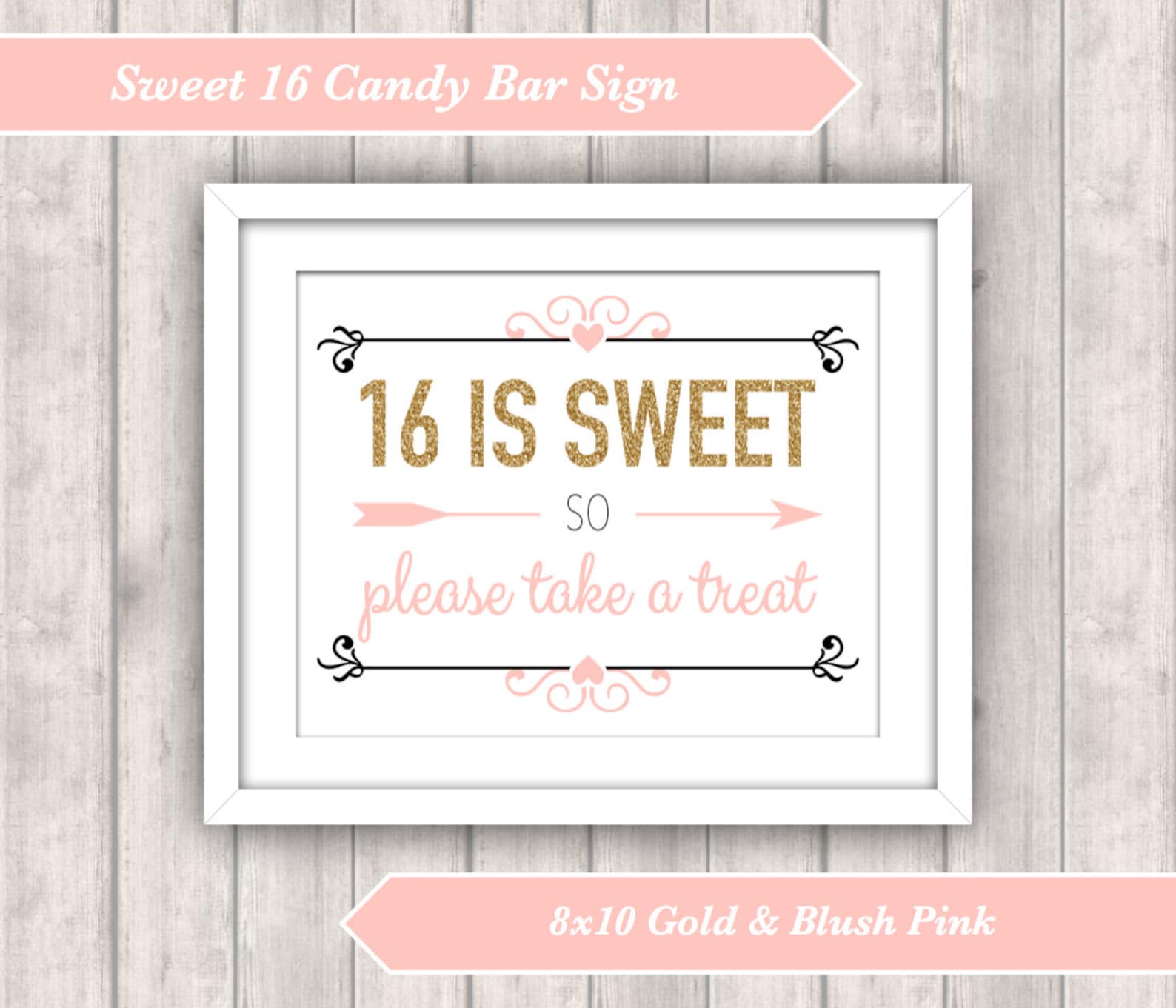 INSTANT DOWNLOAD - Printable Sweet 16 Candy Bar Sign - Dessert Bar ...