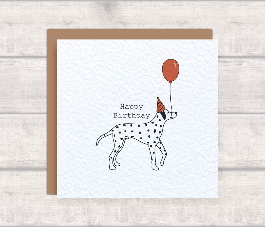 Dalmatian Birthday Card Happy Birthday Dog Enthusiast | Etsy UK