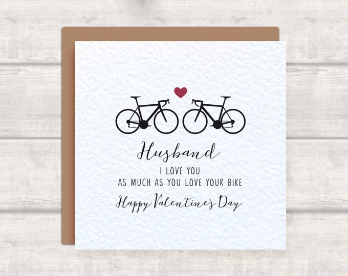 I Love You Bike Cycling Valentine's Card Funny Girlfriend Cycle Cyclist ...