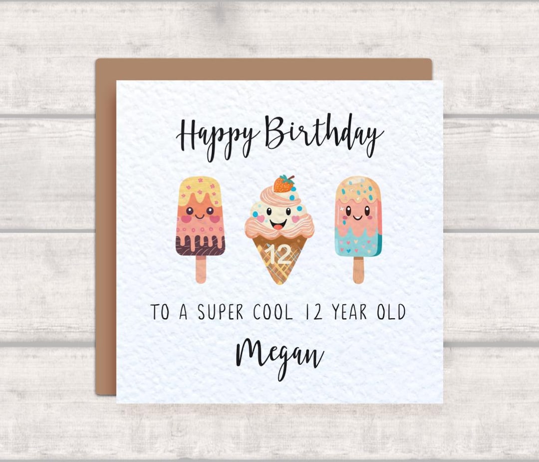 Super Cool 12 Year Old 12th Birthday Card for Boy/girl, Personalised ...