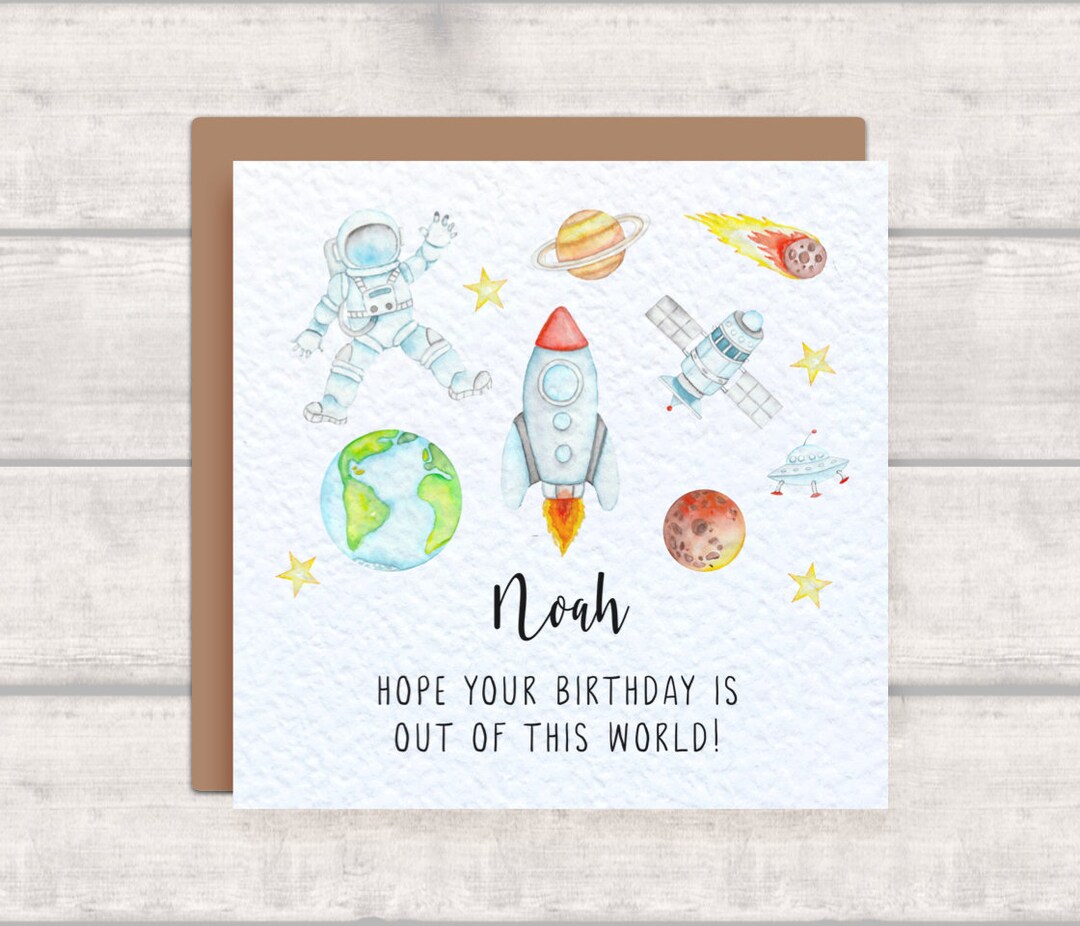 Personalised Space Birthday Card Rocket Astronaut Kids - Etsy