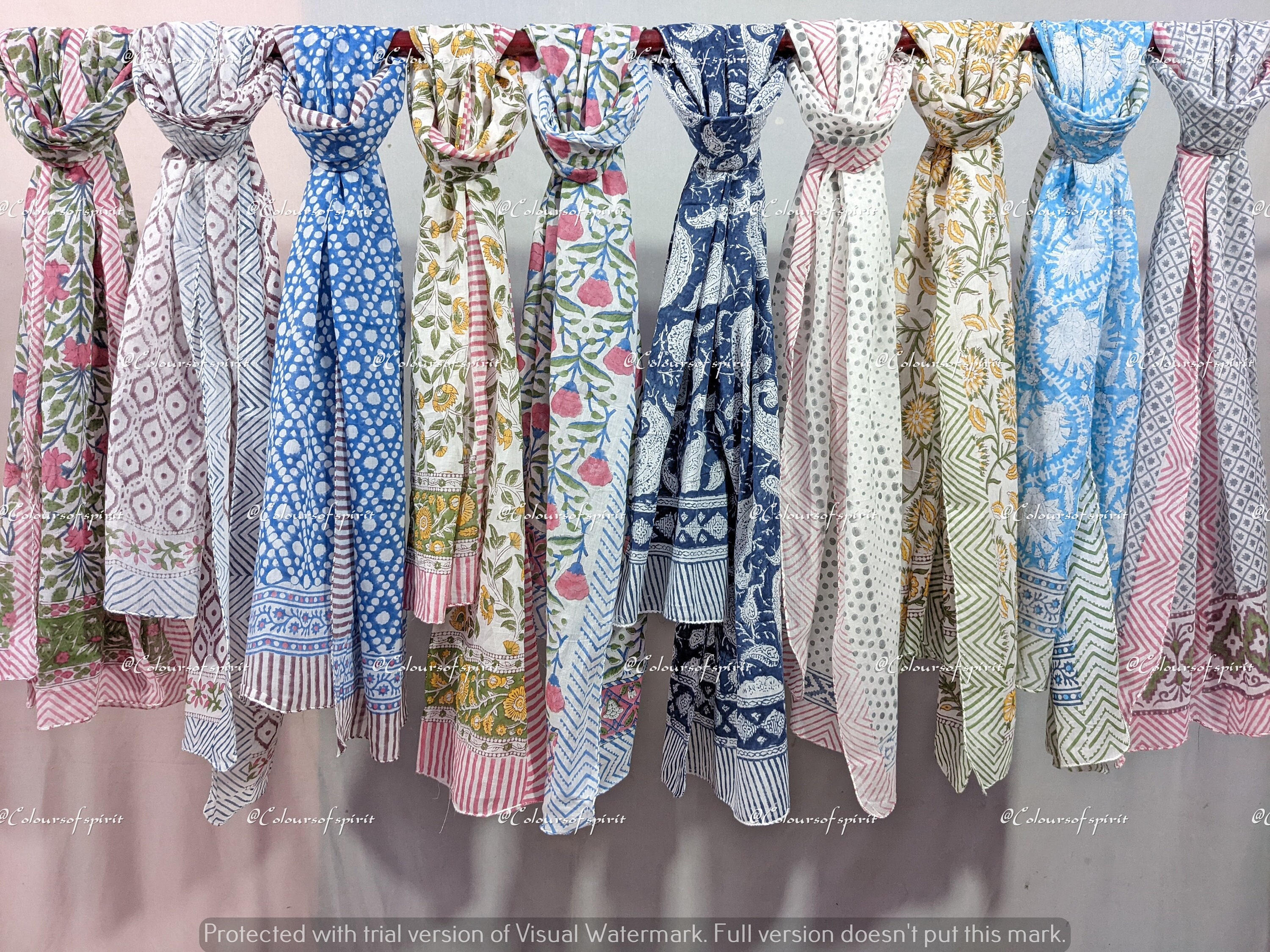 100% Indian Hand Block Print Beach Small Scarf Soft Voile - Etsy