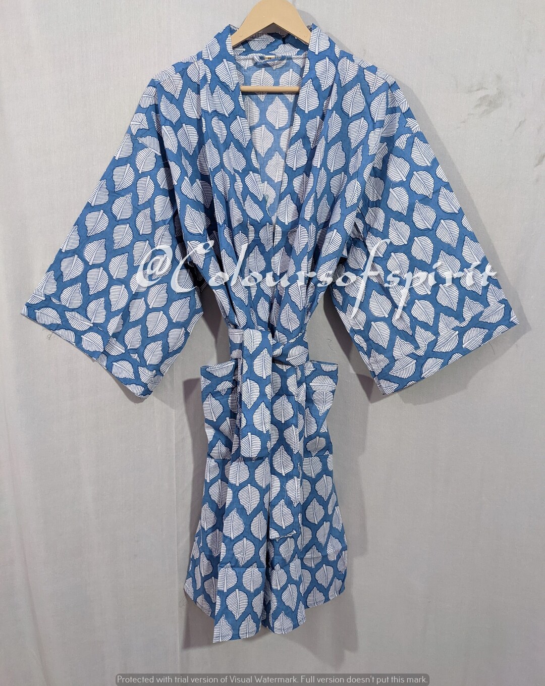 Night Wear Robes, Cotton Kimono Robes, Wrap Dress Long Bathrobe ...