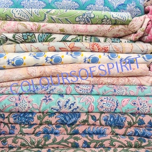 Assorted Lot Pure Cotton Hand Block Print Fabrics Cotton Pieces ...