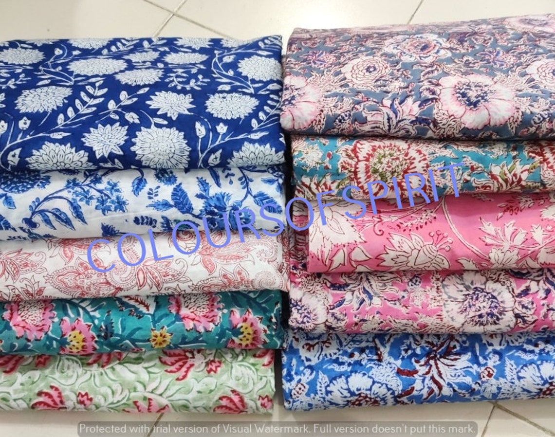 40 Block Print Fabric Scraps 4" X 4'' Squares Patches - Etsy
