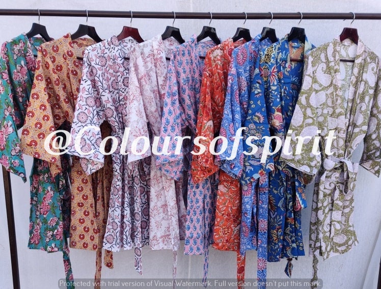 100% Cotton Kimono Robes Pure Cotton Kimono Cotton Kimono - Etsy