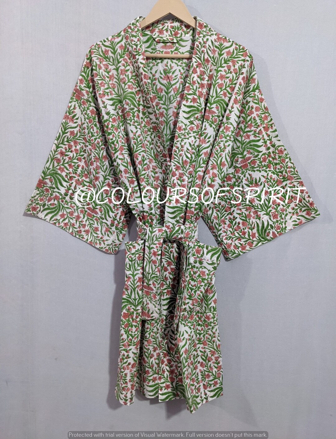 Beautiful Cotton Kimono Dress, Bath Robe Kimono, Oriental Kimono, Women ...