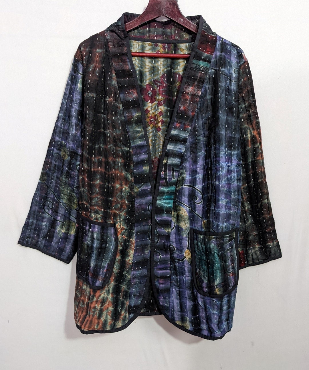 Reversible Vintage Kantha Jacket Kantha Vest Vintage Kantha Coat Winter ...
