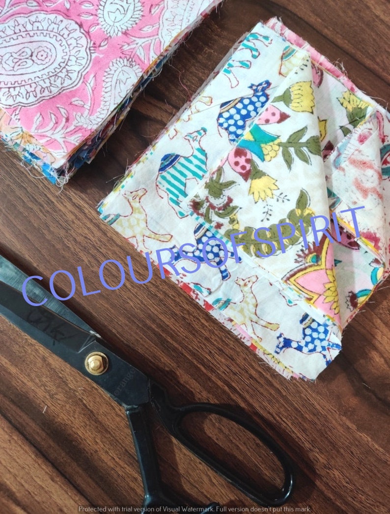 Buy Indian Hand Block Printed Patch Scrap Bundle Fabric Scraps Online ...