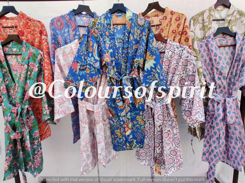 100% Cotton Kimono Robes Pure Cotton Kimono Cotton Kimono - Etsy