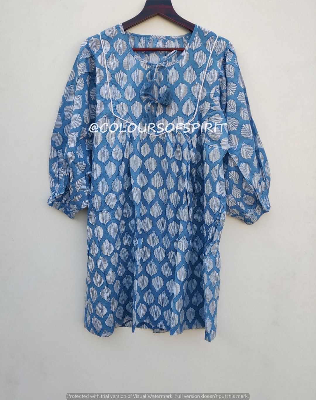 Beautiful Hand Print Dress,handblock Cotton Dress,indian Print Dress ...