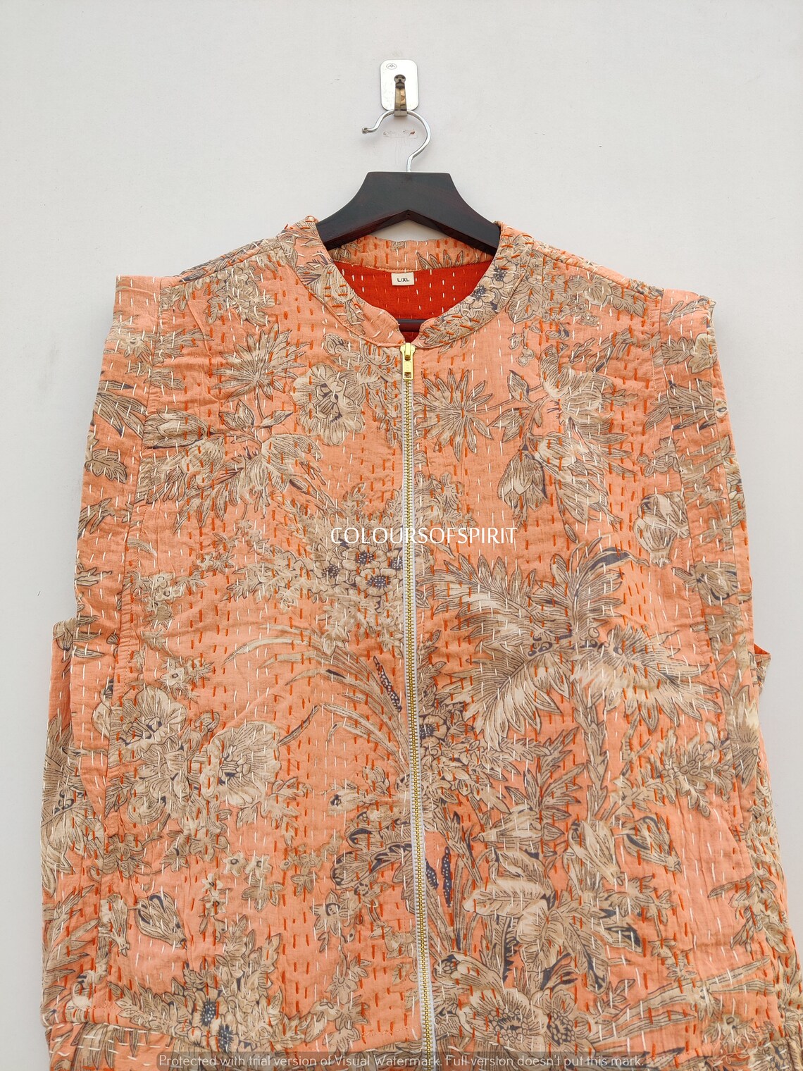 Handmade Kantha Quilted Vest, Boho Sleeveless Jacket - Etsy