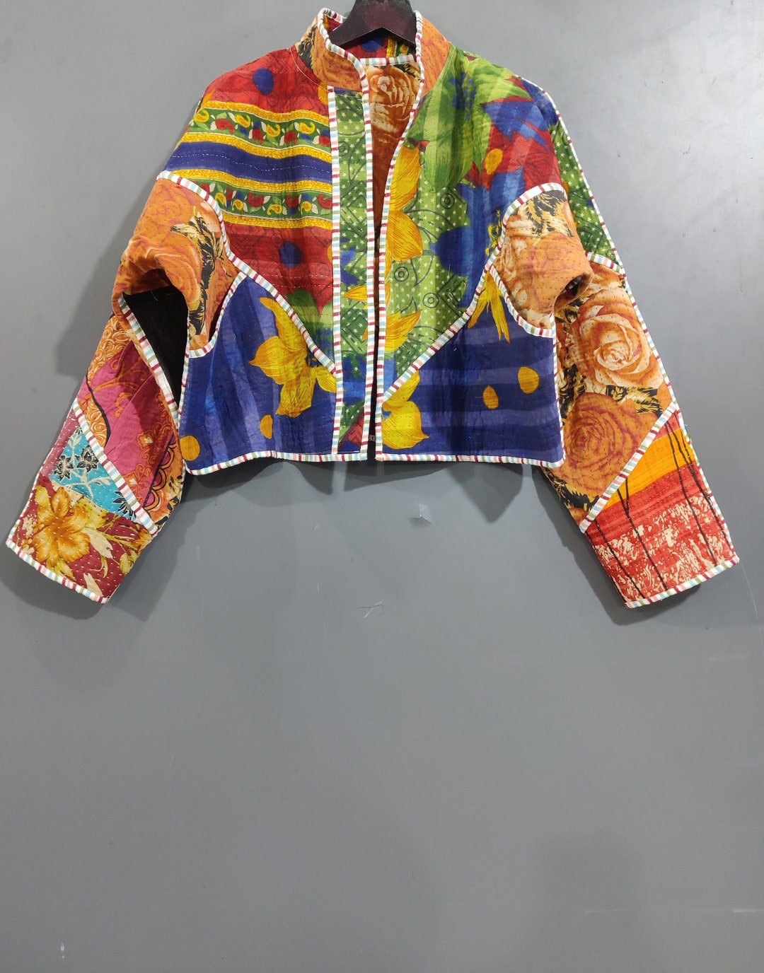 Kantha Reversible Short Length Spring Bolero All Season Bohemian Jacket ...