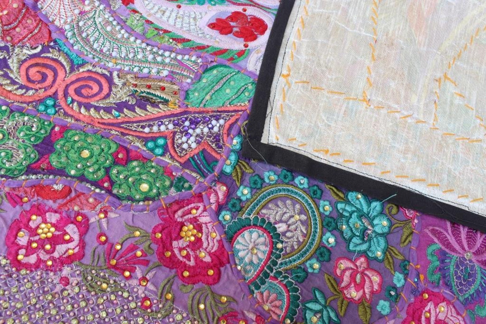 Vintage Bohemian Indian Patchwork Textile Wall Decor Wall Art | Etsy