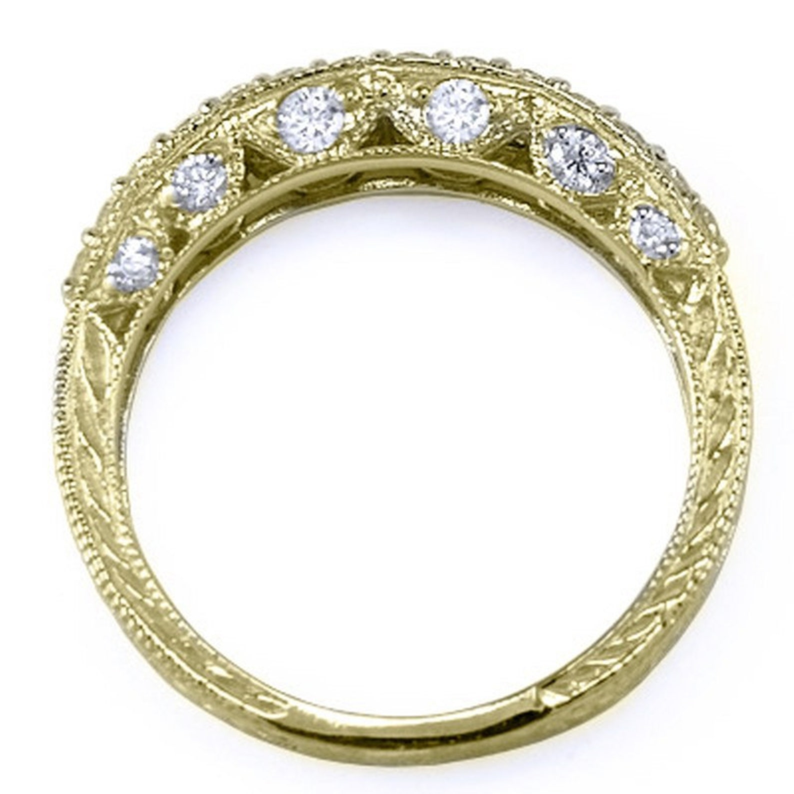 Pave-set Diamond Wedding Ring in 18k Yellow Gold - Etsy