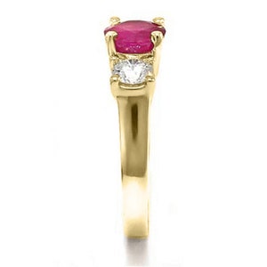 14k Solid Yellow Gold Ruby Diamond Engagement Ring - Etsy