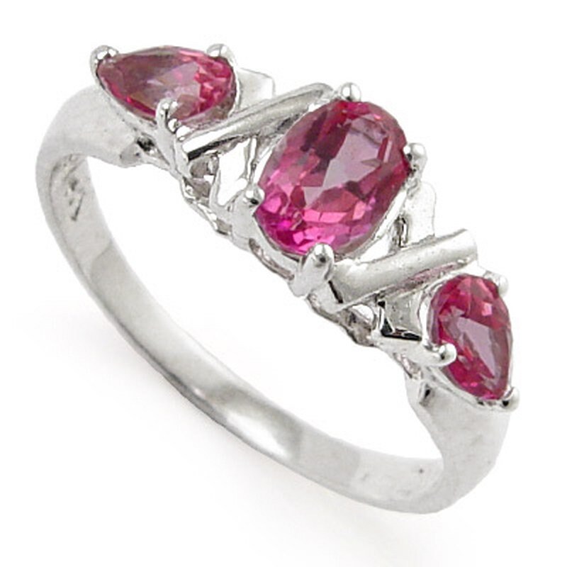 14k White Gold Pure Pink Mystic Fire Topaz Ring - Etsy