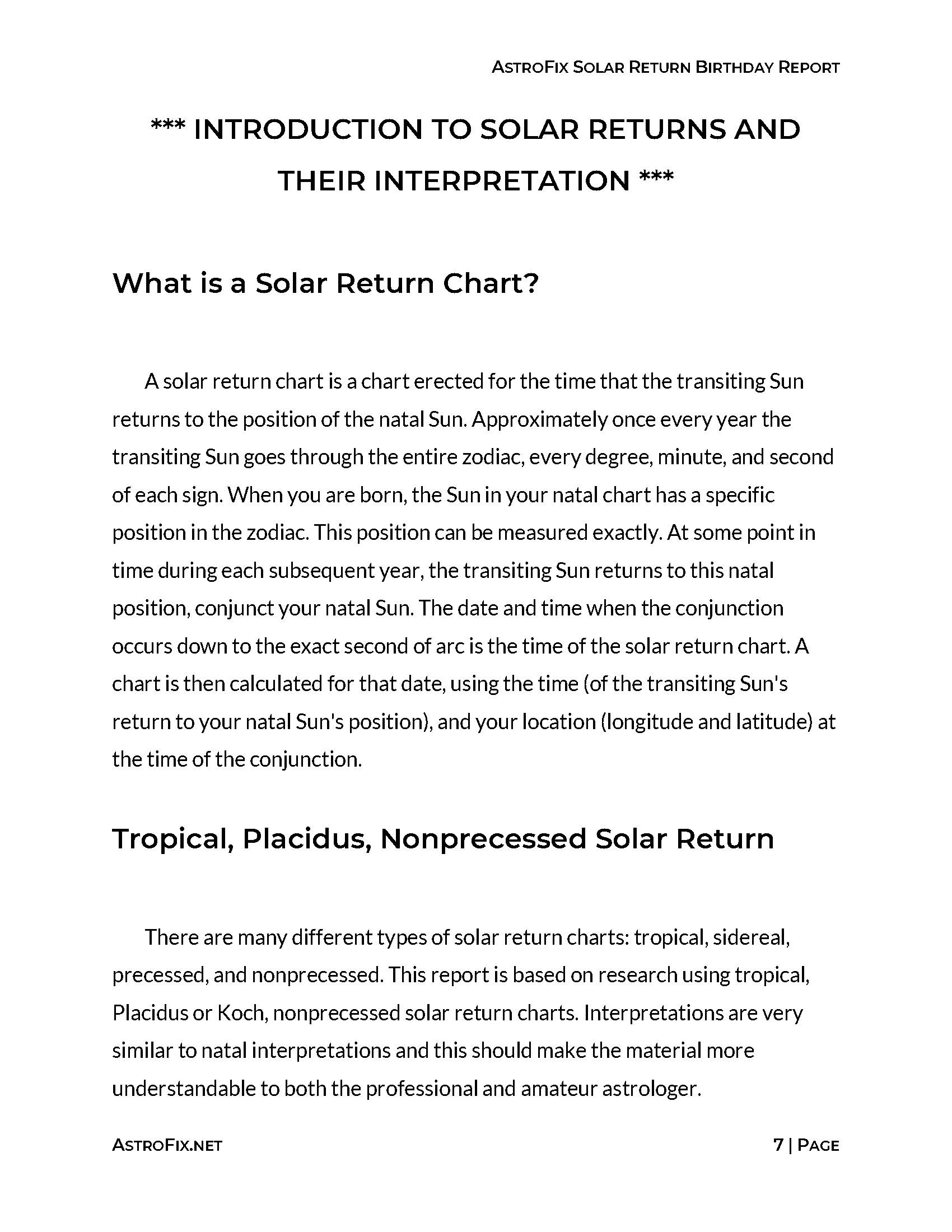 Solar Return Birthday Report • Year Ahead Astrology • Natal Sun Return ...