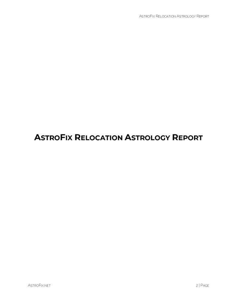 Relocation Astrology Report • Choose 10 Cities • Astrocartography PDF ...
